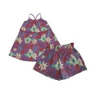 China Cotton Floral Kids Clothing Set for Girls England Style Sling Dress Suit Ages 2-10 for sale