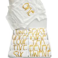 China Baby Cotton Rompers Gift Set with Gold Printing 0-12 Months OEM for sale