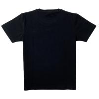China Summer Embroidered Black Knitted Crewneck Boys T-Shirts Short Sleeve 94% Cotton 6% Spandex Sizes 3Y-10Y for sale