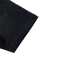 China Summer Embroidered Black Knitted Crewneck Boys T-Shirts Short Sleeve 94% Cotton 6% Spandex Sizes 3Y-10Y for sale