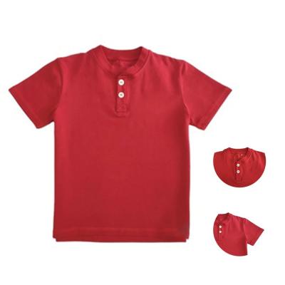 China Kids Boys Cotton Spandex O-Neck Short Sleeve T-Shirt Summer Red Size 3-10 Years for sale