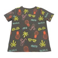 China 100% Cotton Boys T Shirt Anti Pilling Print O Neck Black Kids Tee Ages 2-10 Years for sale