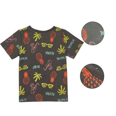 China Custom 100% Cotton Jersey Boys T-Shirts Short Sleeve Anti-Shrink Sizes 2Y-10Y for sale