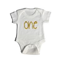 China 100% Cotton Baby Rompers Glitter Printing Bodysuit 0-12 Months Summer Short Sleeve Snap Fastener OEM for sale