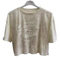 China 160gsm O Neck Slim Crop Top Girls T Shirt for Kids Summer 100% Cotton Ages 6-16 for sale