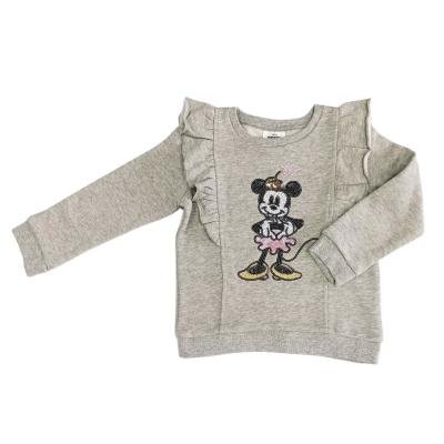China Bulk Oversize Girls Cotton Fleece Sweatshirt Solid Color Regular Sleeve Size 6 Months-2 Years for sale