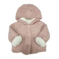 China Winter Baby Girl Hoodie Long Sleeve 100% Polyester Pink Grey 0-23 Months OEM for sale