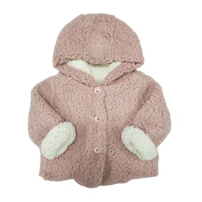 China Winter Baby Girl Hoodie Long Sleeve 100% Polyester Pink Grey 0-23 Months OEM for sale