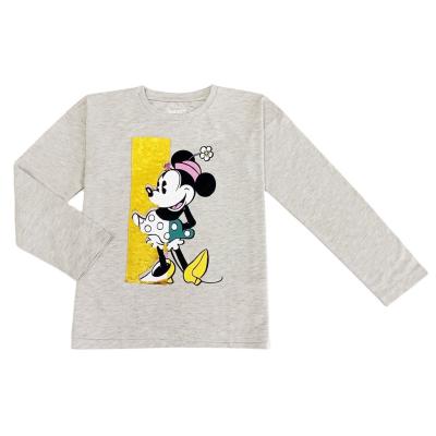 China 100% Cotton Kids T-Shirts Oversize Long Sleeve Girls T-Shirts O-Neck Ages 3-10Y for sale