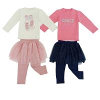 China 100% Cotton Baby Girl Clothing Set 2pcs Anti-Shrink Breathable Kids Pajamas OEM Custom for sale