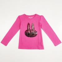 China Embroidered Technics Cute Young Girls T-Shirt with Sequins Application for sale