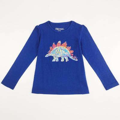 China Girls Reversible Sequins Tshirt 100% Cotton 150-180gsm Ages 3-10Y OEM Custom for sale