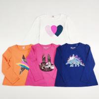 China Embroidered Technics Cute Young Girls T-Shirt with Sequins Application for sale
