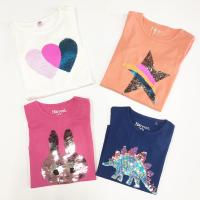 China Girls Long Sleeve T-Shirt with Reversible Sequin Print Cotton Polyester Ages 3-10 for sale