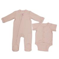 China Customized Baby Romper Bodysuit 100% Cotton Long Sleeves Zipper Closure 0-24 Months for sale