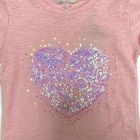 China 100% Cotton Girls Beaded Embroidered Short Sleeve T-Shirt 150 GSM Summer Slub Jersey for sale