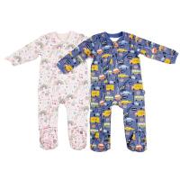 China Newborn Bodysuit Rompers with Zipper Close and Printing Pattern in Customized Color for sale