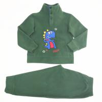 China Kids Trendy Spring Clothing Set Cartoon Pattern O Neck Button Polar Fleece Anti Pilling for sale