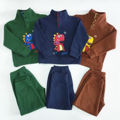 China Kids Boy Fleece Sweatshirt and Pant 2 Piece Set Spring Autumn Winter O Neck Button for sale