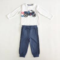 China 2pcs Cartoon Print Baby Boys Clothing Set 100% Cotton Soft Kids Wear OEM for sale