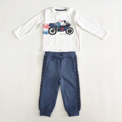 China 2pcs Cartoon Print Baby Boys Clothing Set 100% Cotton Soft Kids Wear OEM for sale