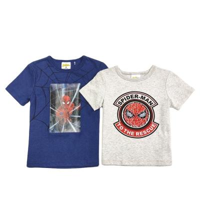 China Sequin Glitter Spider-Man Print Kids T-Shirt Short Sleeve O-Neck Casual Cotton Spandex Ages 3-10 for sale