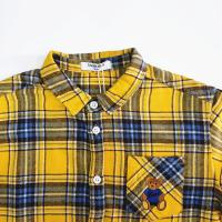 China Kids Plaid Cotton Shirt with Turn-down Collar Cartoon Pattern for Ages 3-10 for sale
