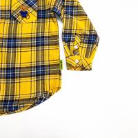 China Kids Plaid Cotton Shirt with Turn-down Collar Cartoon Pattern for Ages 3-10 for sale