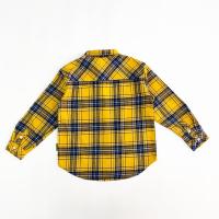 China Kids Plaid Cotton Shirt with Turn-down Collar Cartoon Pattern for Ages 3-10 for sale