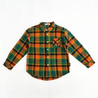 China 100% Cotton Plaid Long Sleeve Boys Casual Shirt with Embroidery Size 3-10 Years for sale