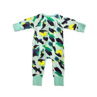 China Baby Romper Onesie with Zipper Closure 95% Cotton 5% Elastane Full Print for 3-36 Months for sale