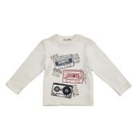 China O Neck Long Sleeve Baby T Shirt 60 Cotton 40 Polyester Cartoon Print Kids Clothing OEM for sale