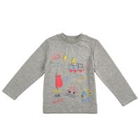 China O Neck Long Sleeve Baby T Shirt 60 Cotton 40 Polyester Cartoon Print Kids Clothing OEM for sale