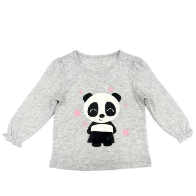 China 100% Cotton Baby Girl Long Sleeve Tops Round Neck Sizes 6-9M to 2Y OEM Custom for sale