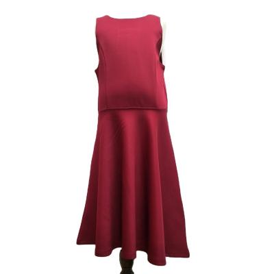 China Girls Party Wear Red Sleeveless Dress 92% Polyester 8% Spandex Back Hollow Out Design OEM for sale
