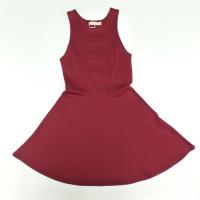 China Girls Party Wear Red Sleeveless Dress 92% Polyester 8% Spandex Back Hollow Out Design OEM for sale