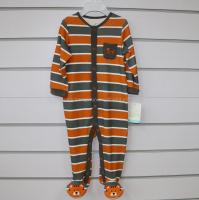China Knitted Unisex Baby Footie Romper 100% Combed Cotton 180gsm with Animal Patch Embroidery Snap or Zipper Opening for sale