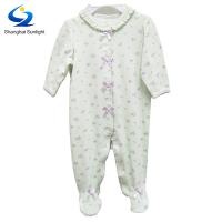 China Knitted Unisex Baby Footie Romper 100% Combed Cotton 180gsm with Animal Patch Embroidery Snap or Zipper Opening for sale
