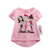 China Organic Cotton Baby Girl Tshirt Anti-Shrink Print Embroidery O Neck Summer Tops 0-24 Months for sale