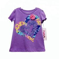 China Organic Cotton Baby Girl Tshirt Anti-Shrink Print Embroidery O Neck Summer Tops 0-24 Months for sale