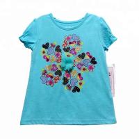 China Organic Cotton Baby Girl Tshirt Anti-Shrink Print Embroidery O Neck Summer Tops 0-24 Months for sale