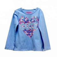China Organic Cotton Baby Girl Tshirt Anti-Shrink Print Embroidery O Neck Summer Tops 0-24 Months for sale