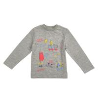 China Baby Long Sleeve T-Shirts 60% Cotton 40% Polyester Anti-Wrinkle O Neck Newborn Tops Bulk Buy for sale