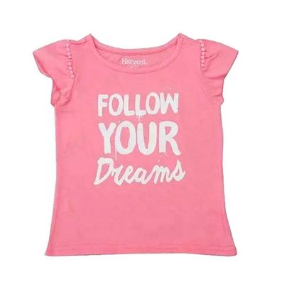 China 100% Cotton Baby Girl T-Shirts O-Neck Print Pattern Tops for Newborns 0-24 Months Summer for sale