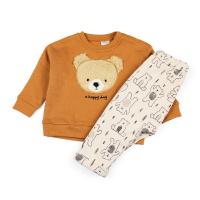 China Unisex Baby Clothing Set Patch Embroidery Polyester Cotton Blend Soft Autumn Spring 2 Piece for sale