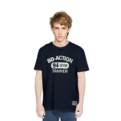 China 100% Cotton Men's Workout T-Shirt Breathable Skin-Friendly Jersey Fabric for Outdoor Sports S-4XL for sale