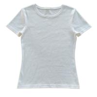China Custom Cotton Spandex Rib T-Shirts for Women Ladies Basic Round Neck Tee S-2XL for sale