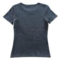 China Plain Dyed Cotton Spandex 2*2 Rib Women's T-shirts with Modern and Basic Style Design for sale