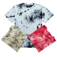 China 100% Cotton Tie Dye Men T-Shirt O Neck Summer Breathable Anti Shrink Sizes S to XXL for sale