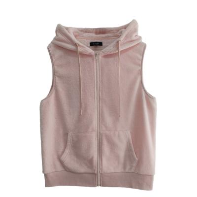 China Custom Women Coral Velvet Hoodie 240gsm Soft Hand Feel Front Zipper Hoodies OEM S-2XL for sale